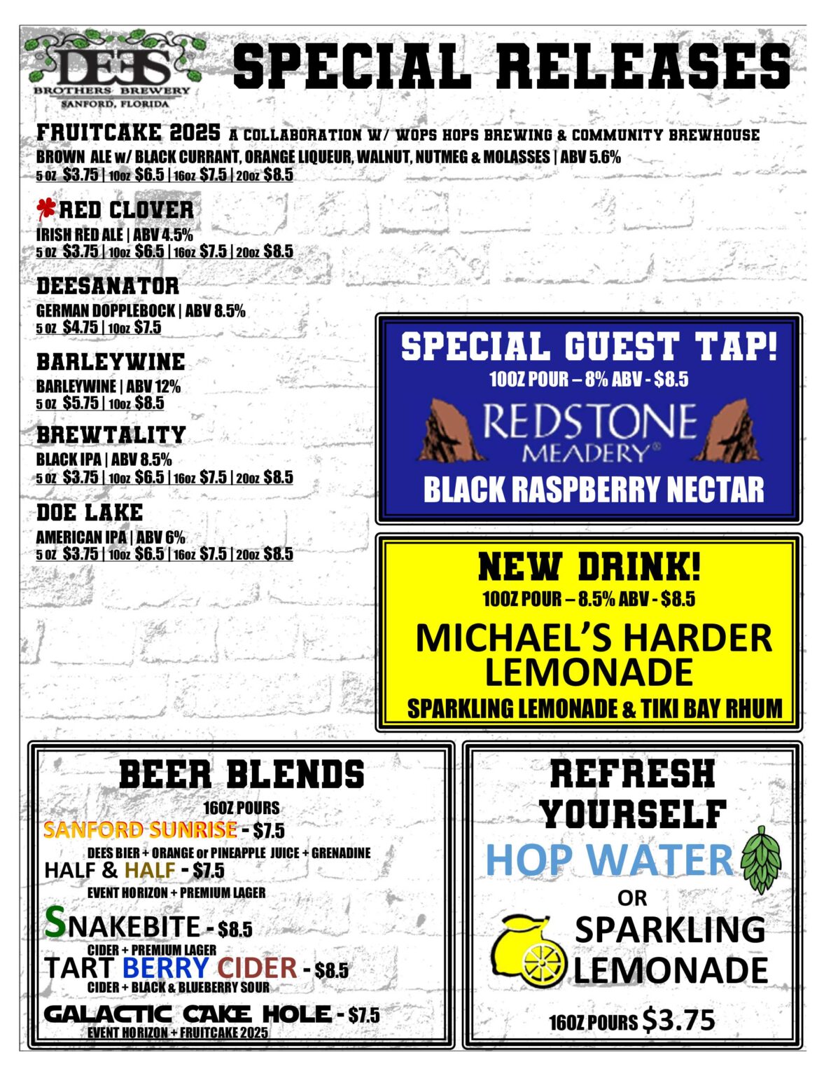 BEER & DRINKS MENU